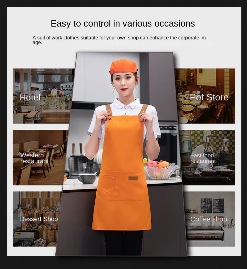Waterproof and oil-resistant adjustable H shoulder apron supermarket ...