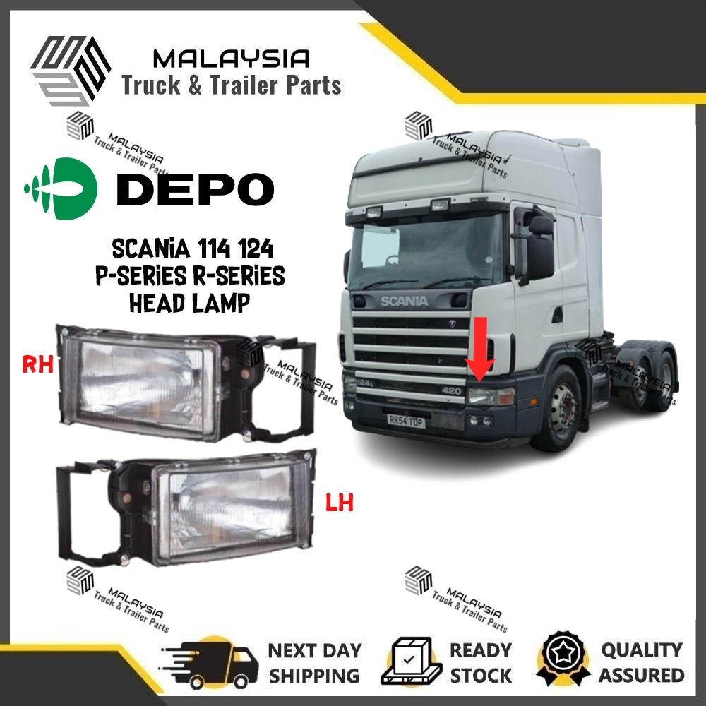 SCANIA 114 124 P-SERIES R-SERIES HEAD LAMP LAMPU DEPAN LAMPU BESAR ...