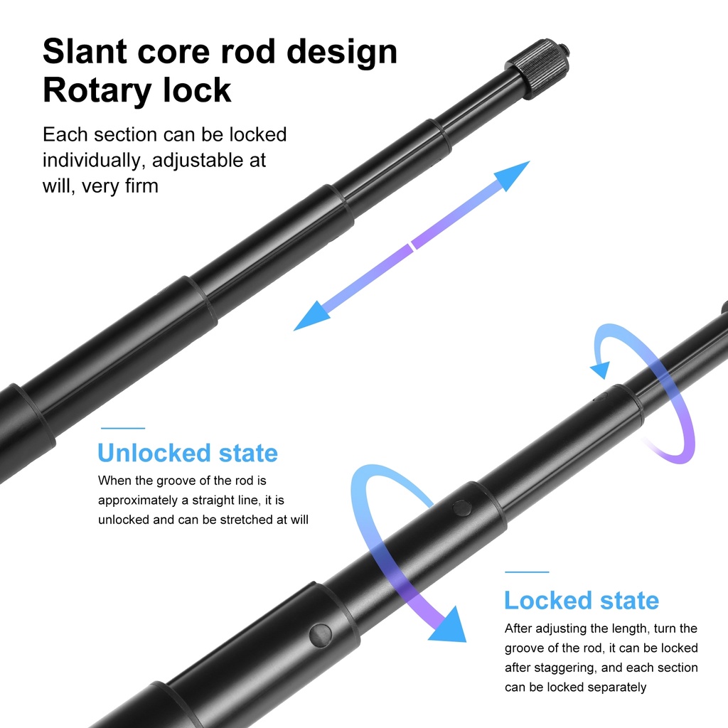 1.5 Meter/2 Meter/3 Meter Super Long Invisible Selfie Stick Monopod ...