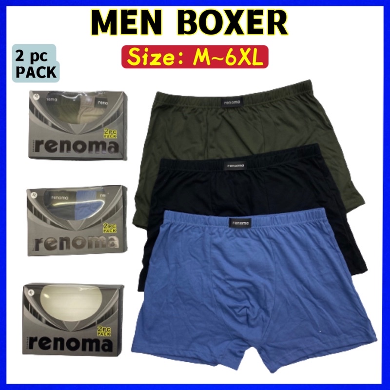 Big Size Men Premium Boxer Underwear 2 pcs pack M ~ 6XL Spender Saiz ...
