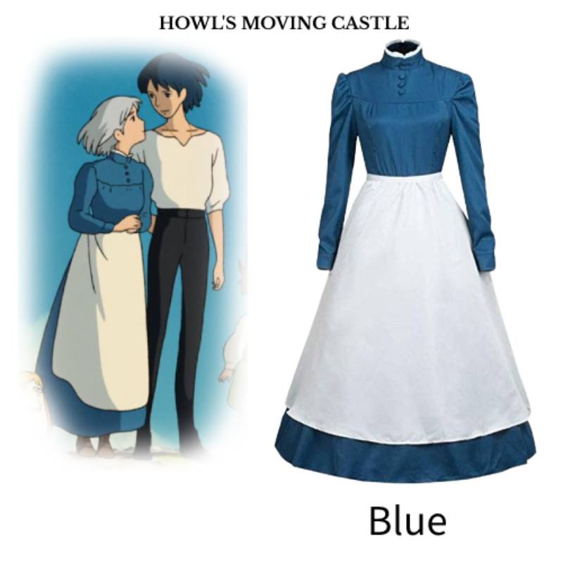 Howl'S Moving Castle Sophie Cos Suit Women Long Sleeve Cosplay Dress ...
