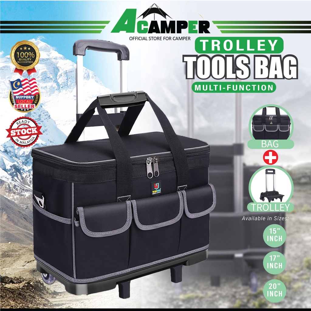 Trolley Bag Multi-Function Tools Storage Large Capacity Travel Camping ...