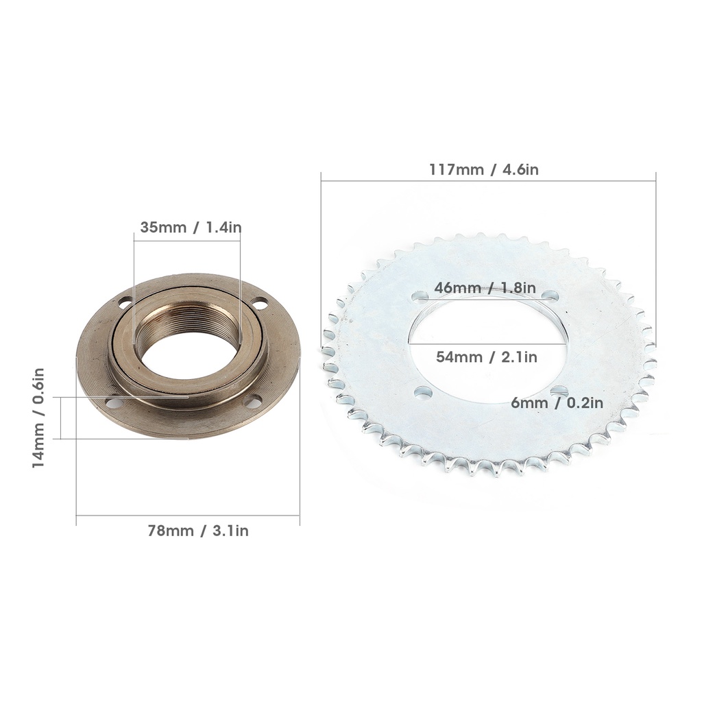 Sinhopsa 78mm OD 4-Hole Toothless Flywheel + T8F 44T 54mm Chain ...