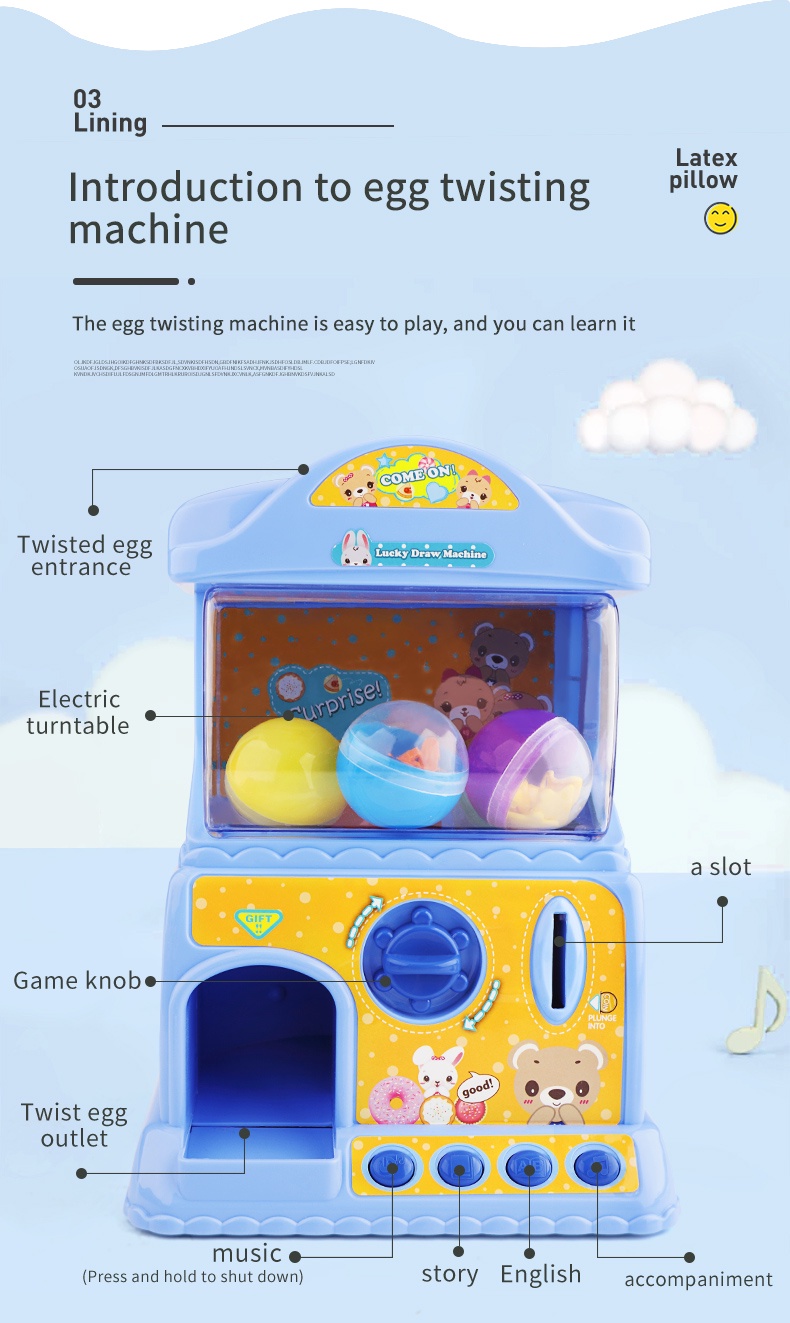 [Qilemeng] Kids Mini Egg Twisted Machine Electric Candy Vending Capsule ...