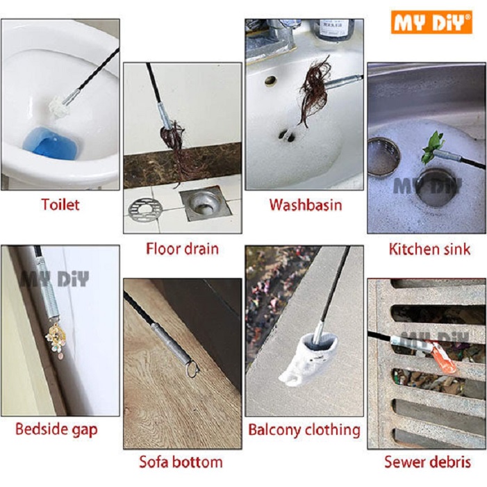 Pipe Cleaning Brush Sink Overflow Drain Clog Dredge Brush Hair Remover ...