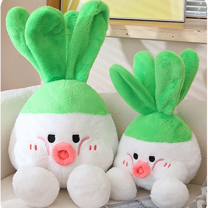 60cm Radish Green Vegetable Plush Toy Soft Stuffed Doll Pillow Kids ...