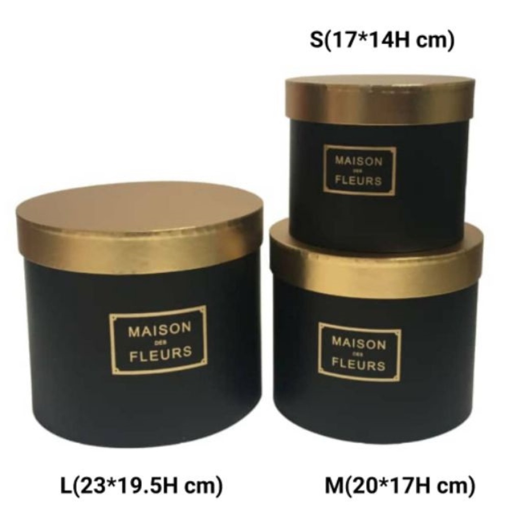 Round Gold Lining Flower Box Bouquet Box Round Maison Fleurs Gift Box ...