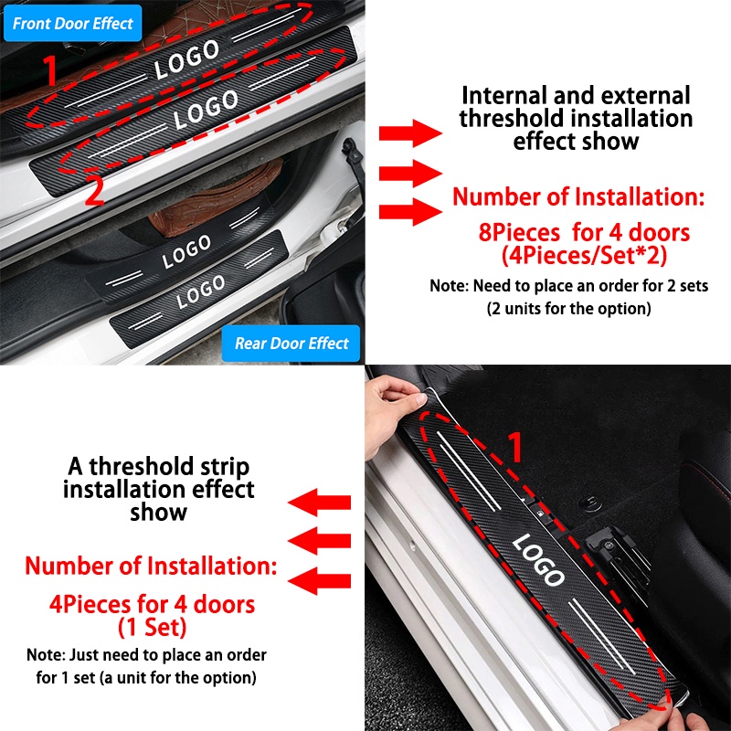 [Ready Stock] 4 Pieces Lexus Car Door Sill Scratch Protector Universal ...