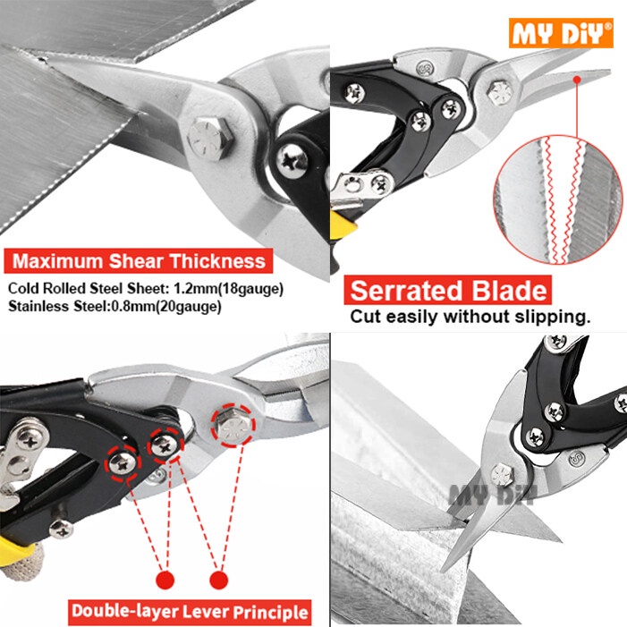 MYDIYHOMEDEPOT - UOFFC CRV 10" Aviation Tin Snip Cutter Straight Cut ...