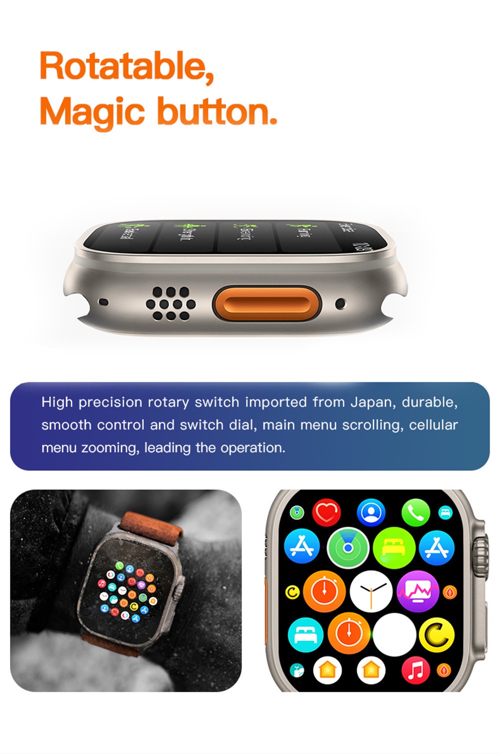 POSHI New Smart Watch Men Full Touch Screen Heart Rate Multifunctional ...