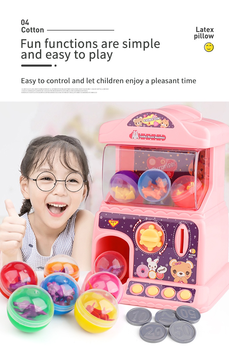 [Qilemeng] Kids Mini Egg Twisted Machine Electric Candy Vending Capsule ...