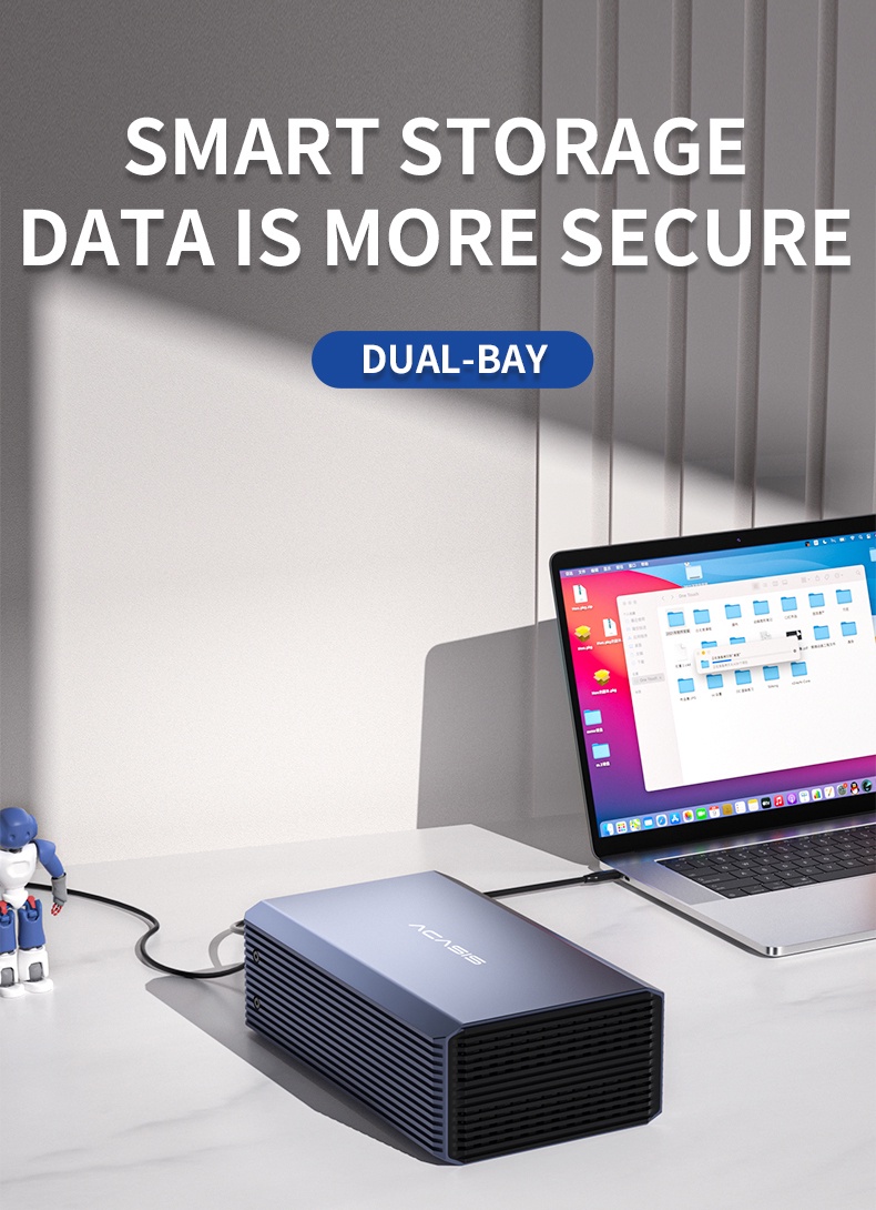 ACASIS 2.5/3.5 Dual Bay SATA To USB 3.0 HDD Enclosure Array Desktop ...