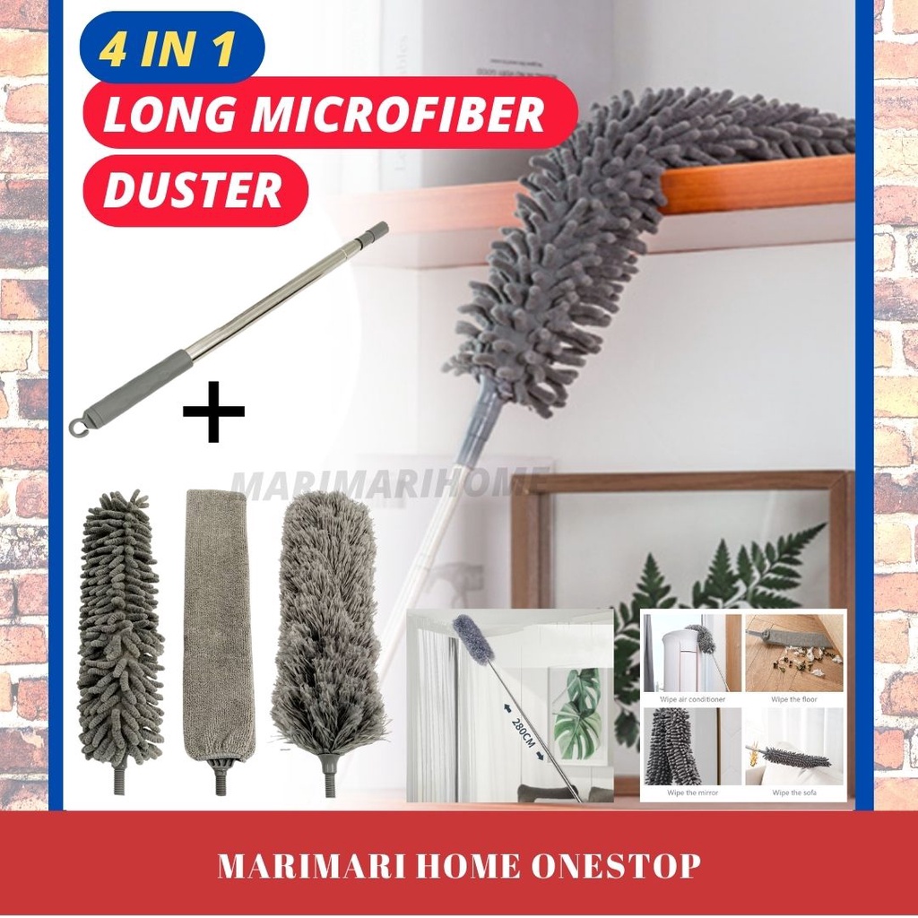 Telescopic Rod Feather Duster Microfiber Duster Telescopic Pole Dust ...