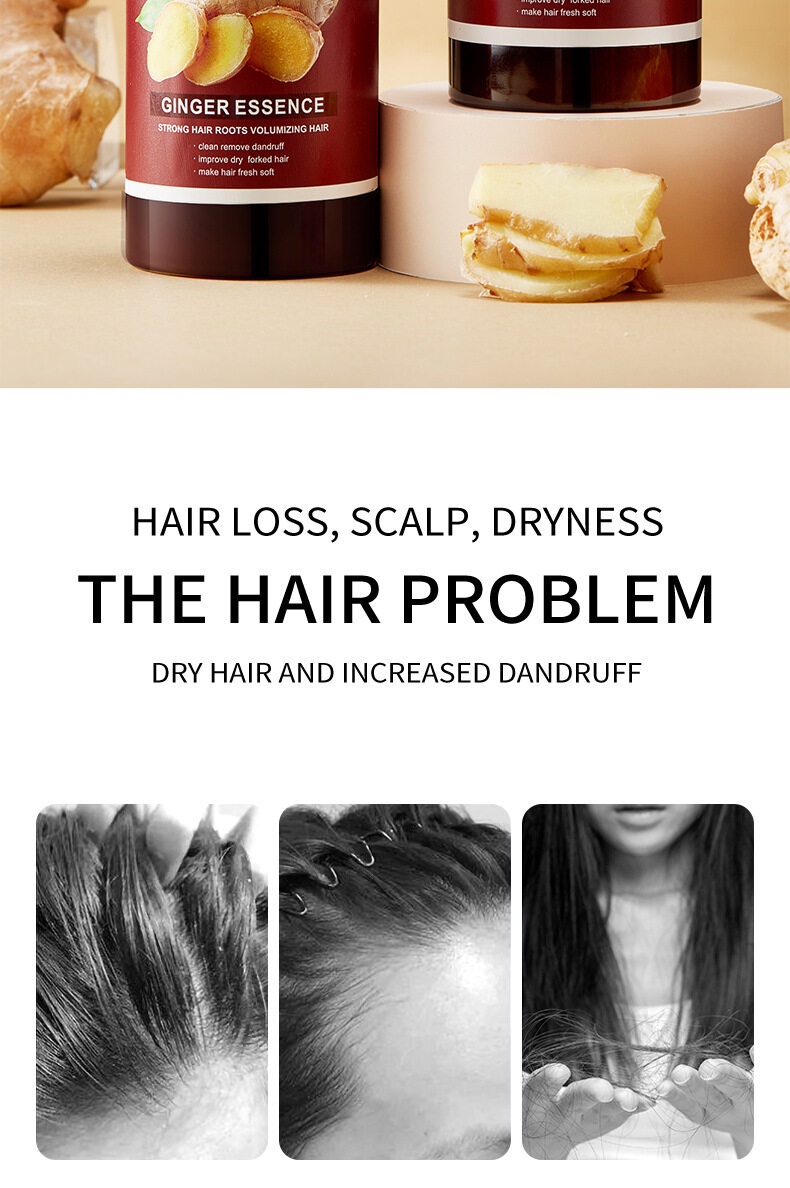 ROREC SADOER Ginger Plant Essence Hair Shampoo Conditioner Hair Mask Hair Essence Refreshing ...