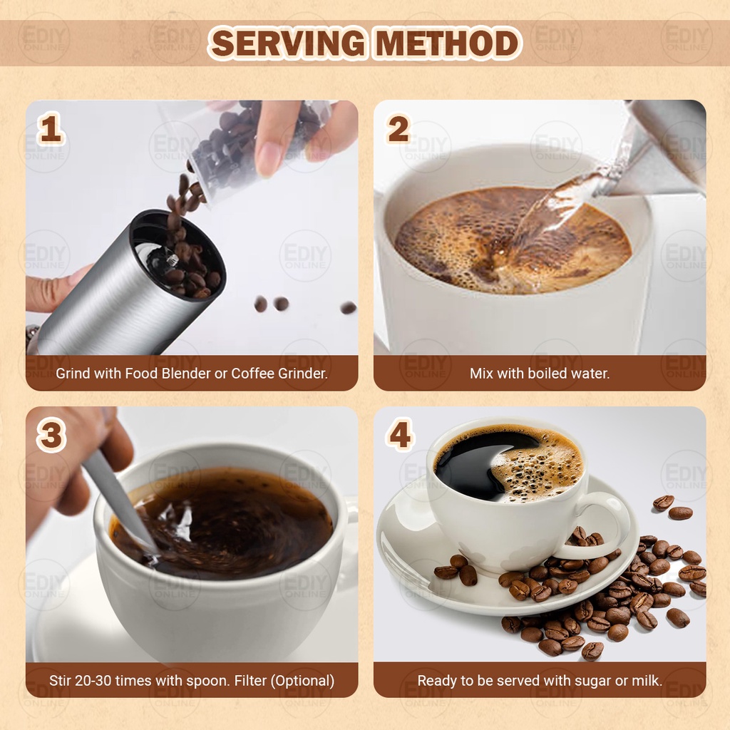 100g Roasted Borong Quality White Coffee Bean Robusta Biji Kopi ...