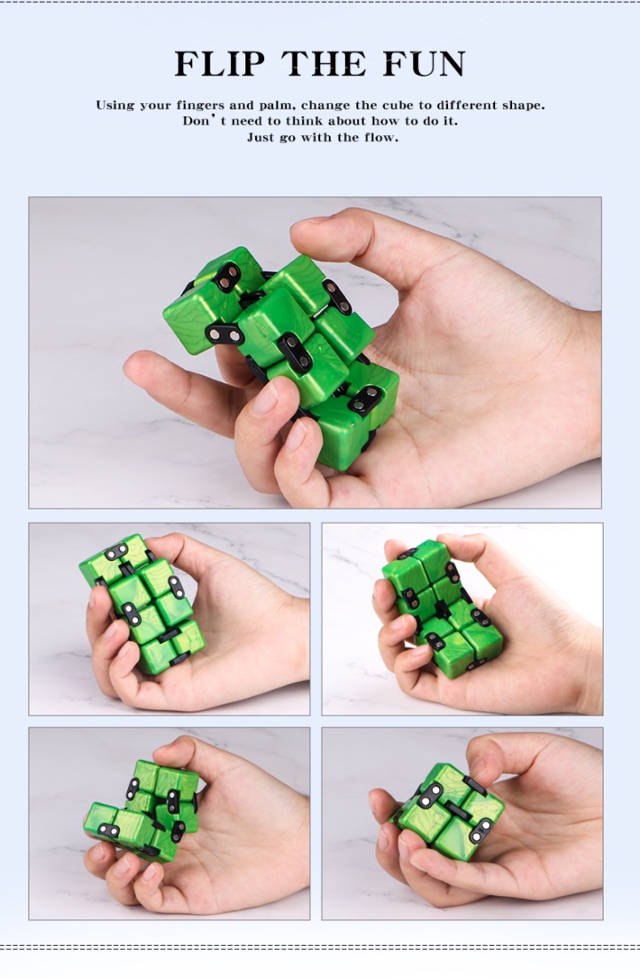 QIYI Infinity Cube Mini Fidget Toy Flip Cube 2x2 Brain Teasers Toys for ...