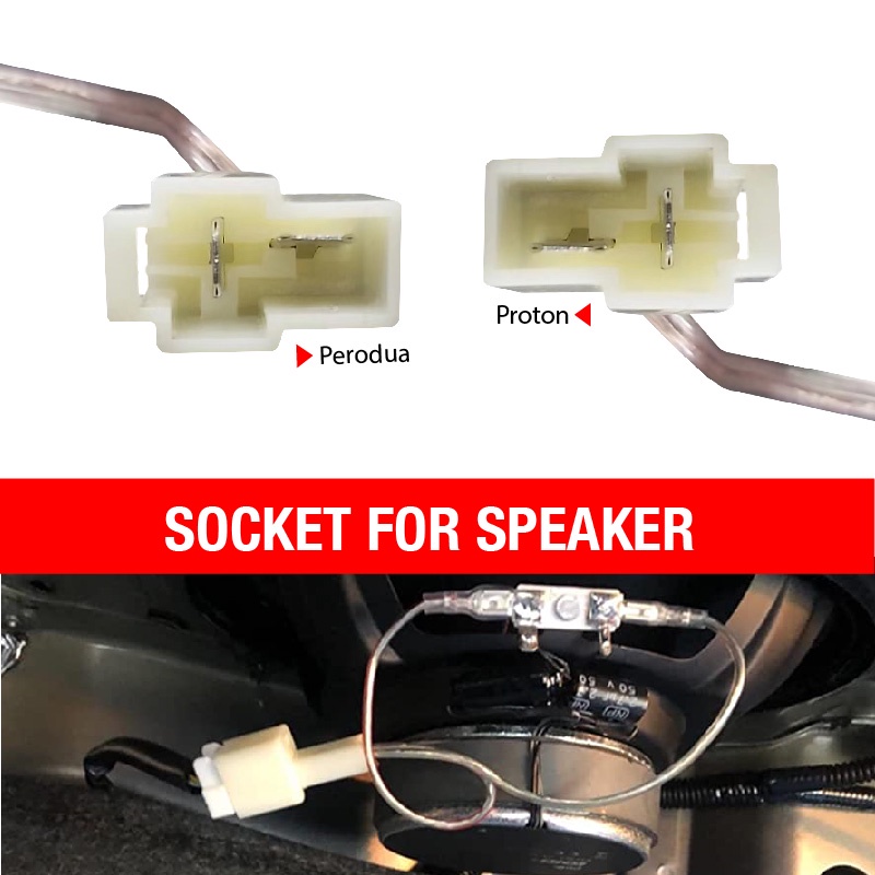 [Perodua/Proton] 1PC Plug and Play Socket for Speaker PNP Soket Speaker ...