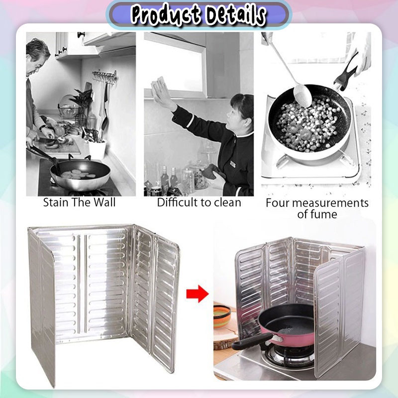 [Little B House] Oil Splash Guard Aluminum Foil Oil Splatter Baffle ...