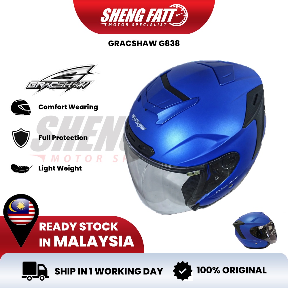 GRACSHAW 838 Helmet Motor With Visor Topi Keledar Keselamatan Helmet ...