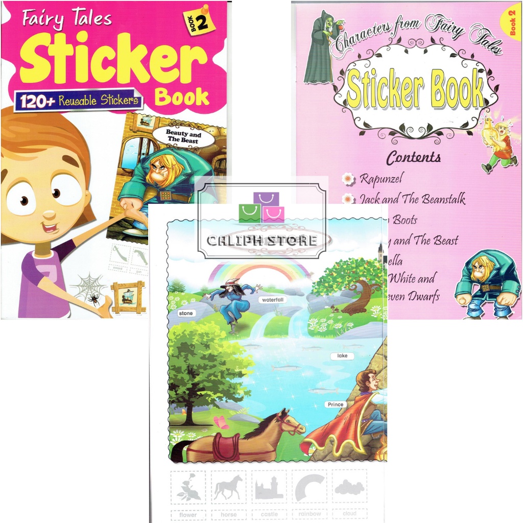 Fairy Tales Sticker Book | 120+ Reusable Stickers | Buku Sticker Kanak ...