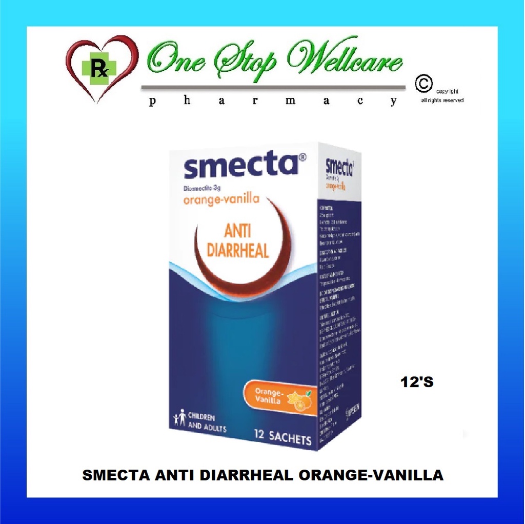SMECTA ANTI DIARRHEAL ORANGE-VANILLA 12'S / STRAWBERRY 12'S / SMECTAGO ...