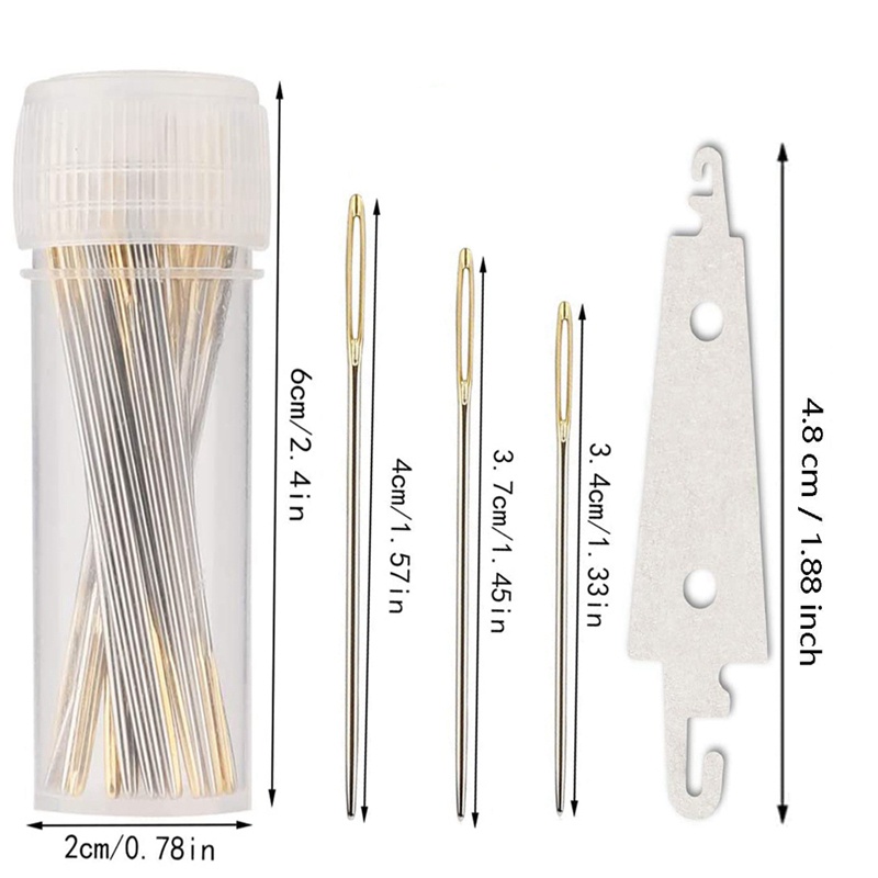 32 Pcs/set of Large Eyelet Sewing Needle with Stainless Steel Needle ...