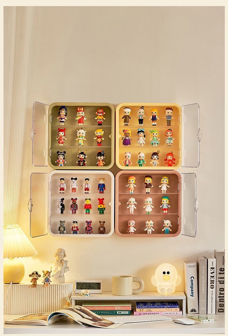 Figure Storage Box Wall-Mounted Perforation-Free Mystery Box Storage ...