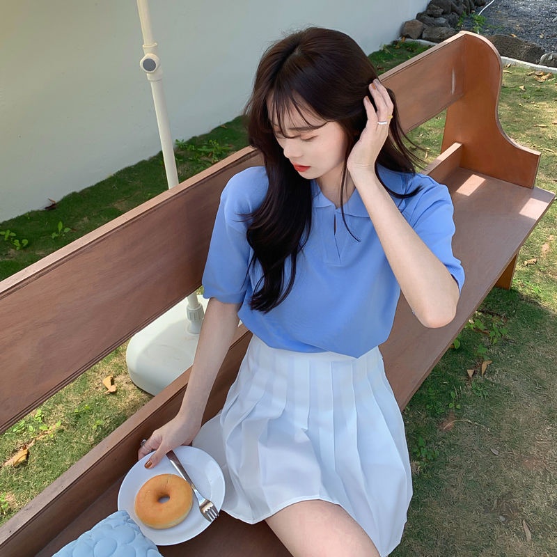 【S-5XL 50-150KG】胖mm300斤特大码气质polo领设计感小众显瘦上衣潮ins学生短袖T恤bigsize oversize | Shopee Malaysia