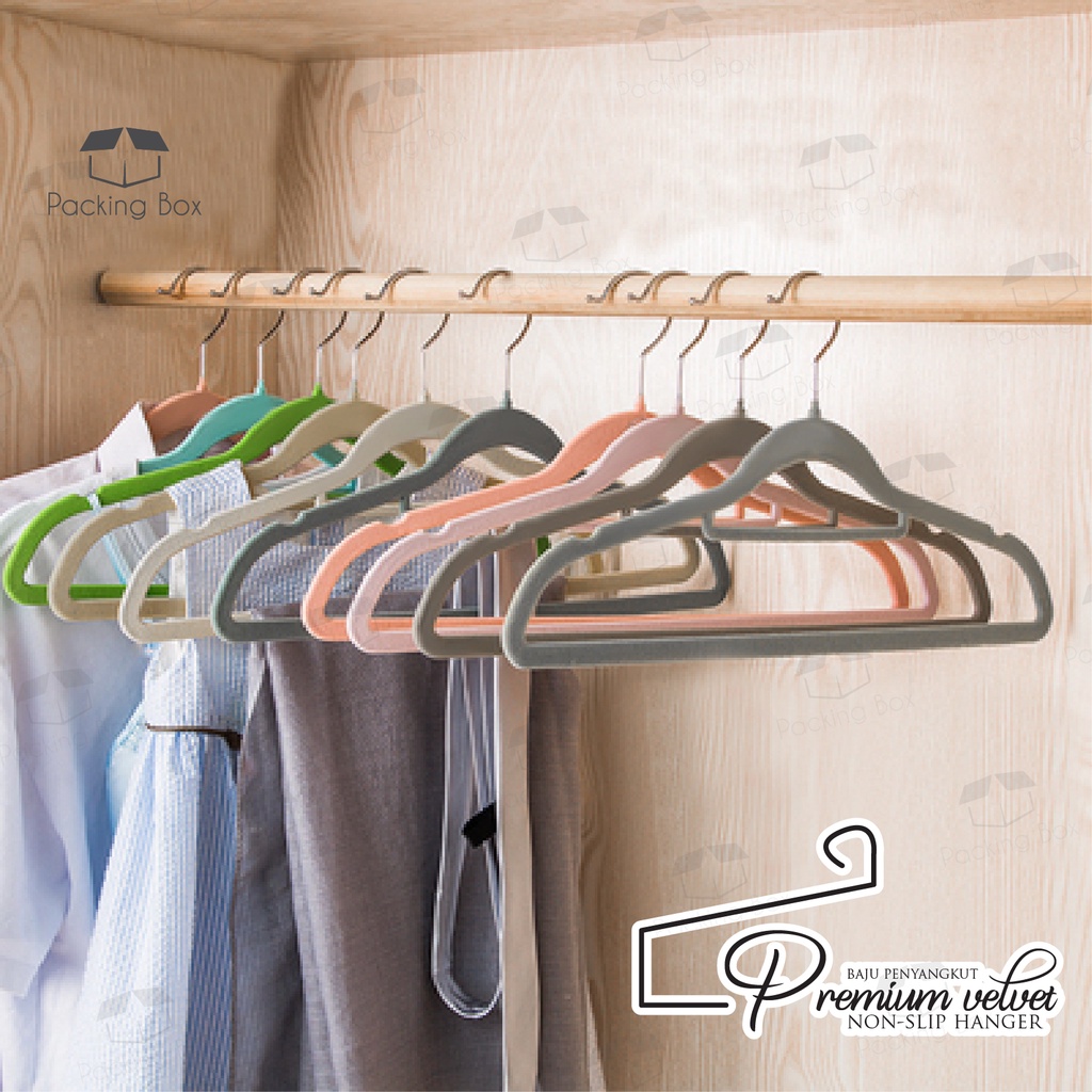 PKB Premium Velvet Hanger Non-slip Hanger Clothes Hanger Baju ...