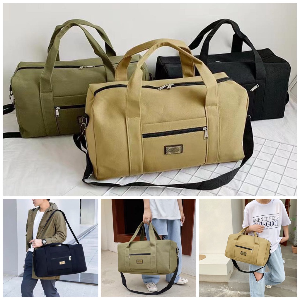 Ready Stock Size L&XL Canvas Travel Bag Duffle Large Capacity Travel ...