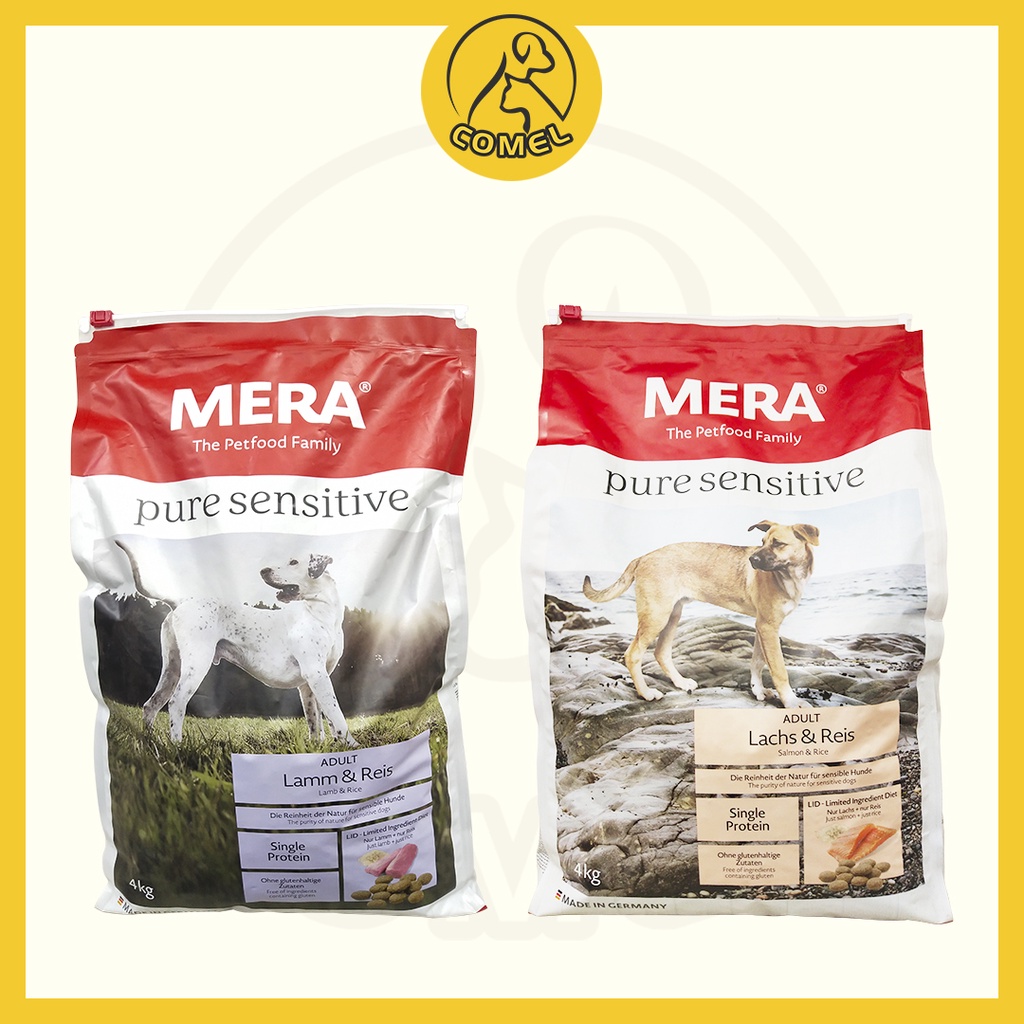 Mera Pure Sensitive Adult Dog Dry Food - Salmon & Rice/Lamb & Rice 4kg ...