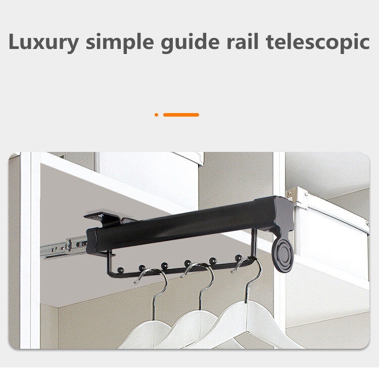 Retractable Wardrobe Rail Clothes Hanger Towel Coat Rack Closet Cabinet ...