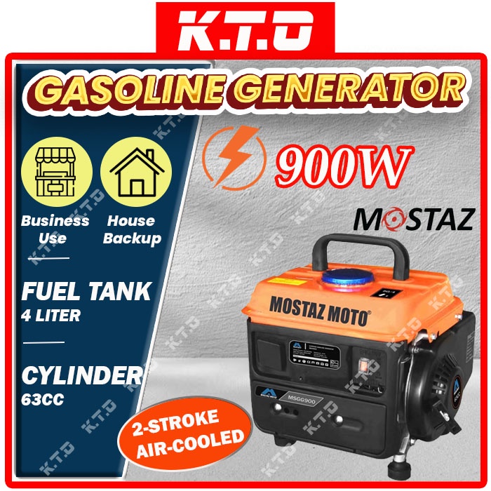 MOSTAZ MSGG900 Gasoline Generator 2 Stroke Generator Petrol Portable ...