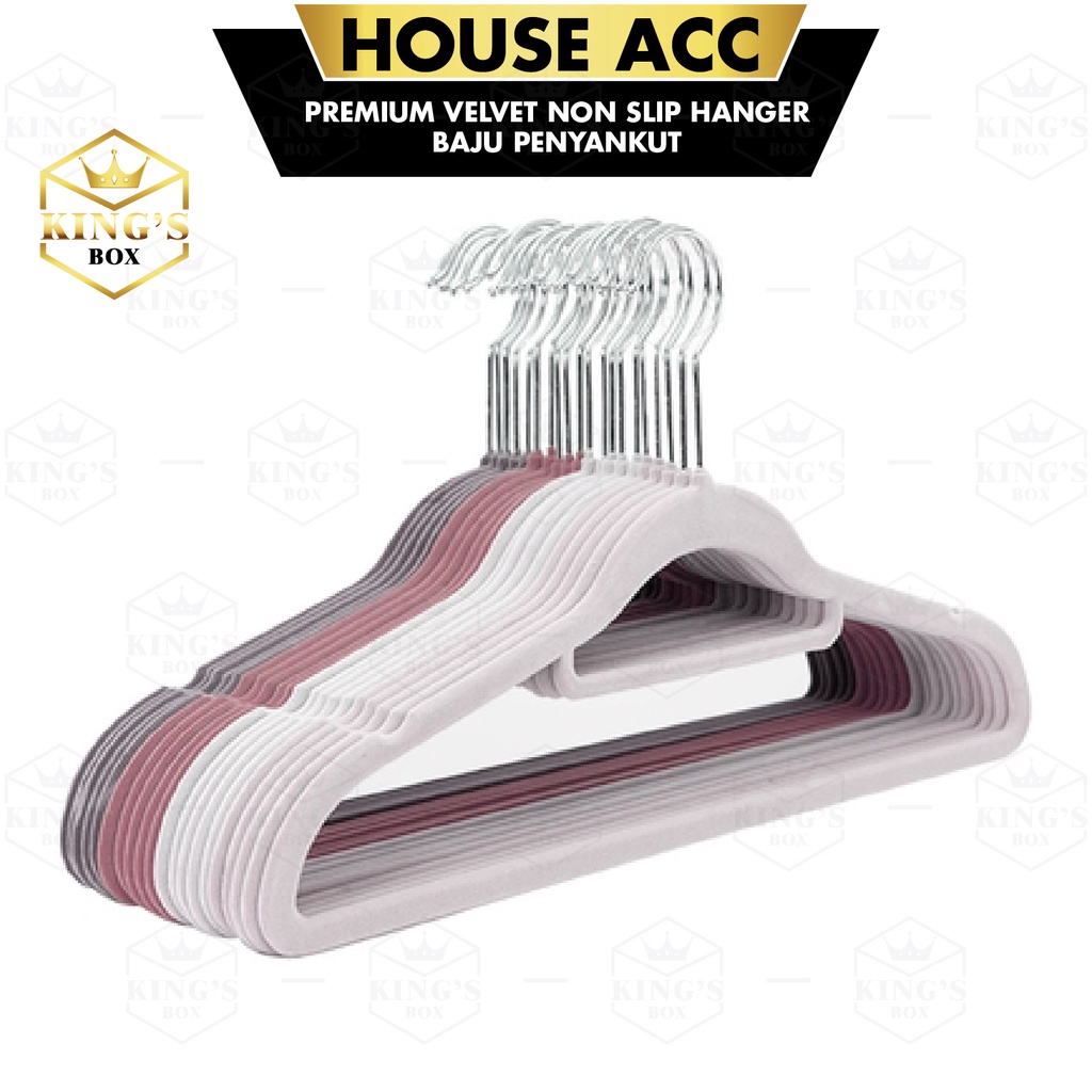 KGB Premium Velvet Hanger Non-slip Hanger Clothes Hanger Baju ...