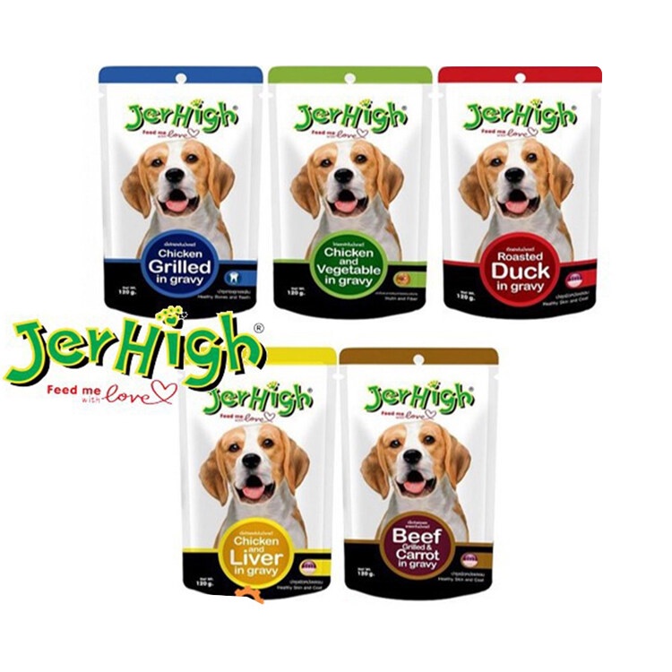 JerHigh Wet Food Dog Pouch Gravy 120G/ Jelly 130G | Shopee Malaysia