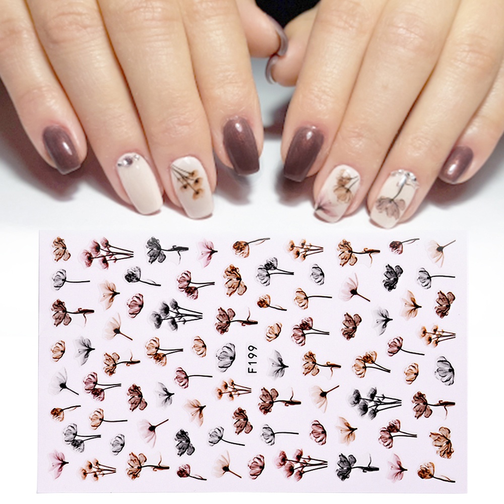 1 Sheets Nail Art Stickers Wholesale Spring Pink Cherry Blossom ...