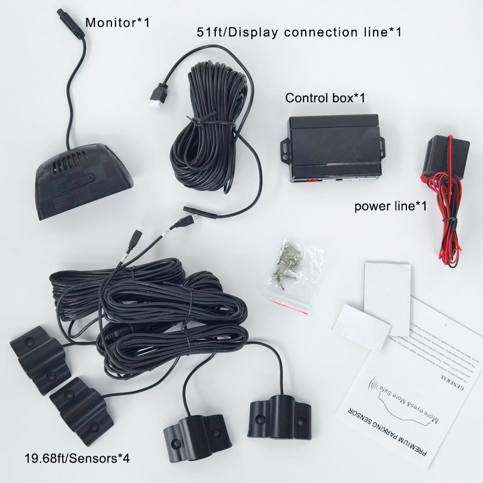 24V Truck Parking Sensor 4 Kit Backup Radar Reversing Sensor LCD ...