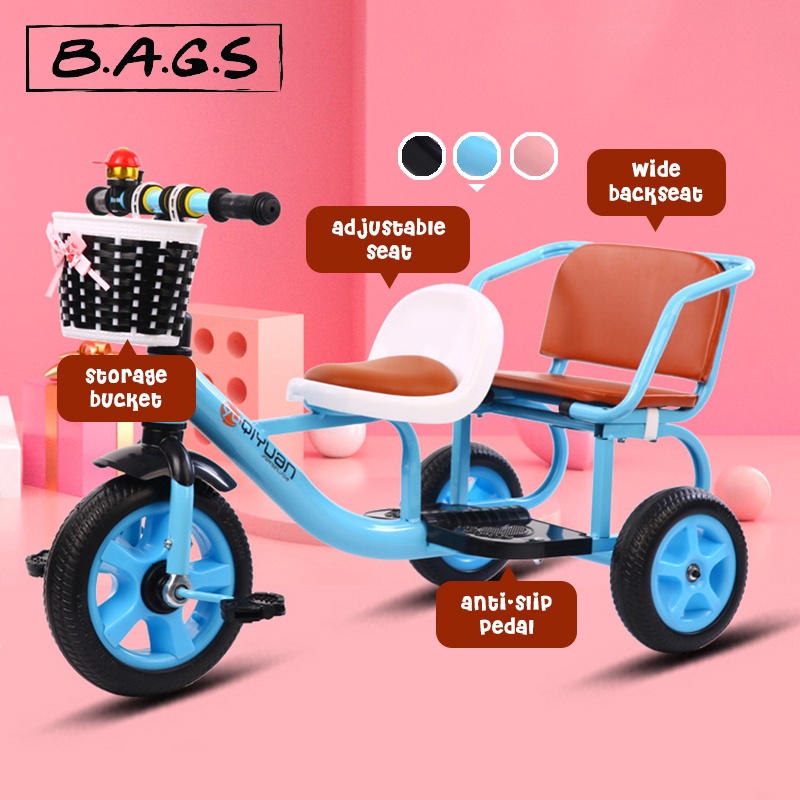 TheBags Baby Stroller Children Double Outdoor Kids Two Seater Tricycle ...
