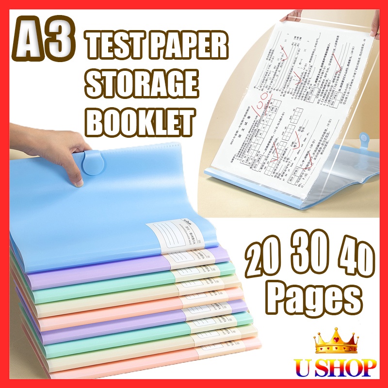 A3 20/30/40 Pages Folder Paper Folder Test Paper Poster File Artwork ...