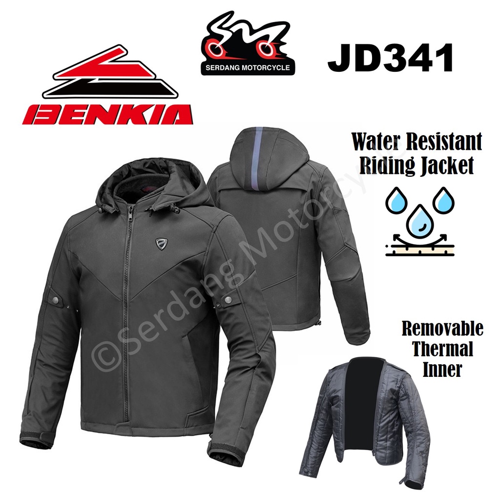 BENKIA Riding Jacket JD341 Black Motorcycle Hoodie Jaket Rider ...