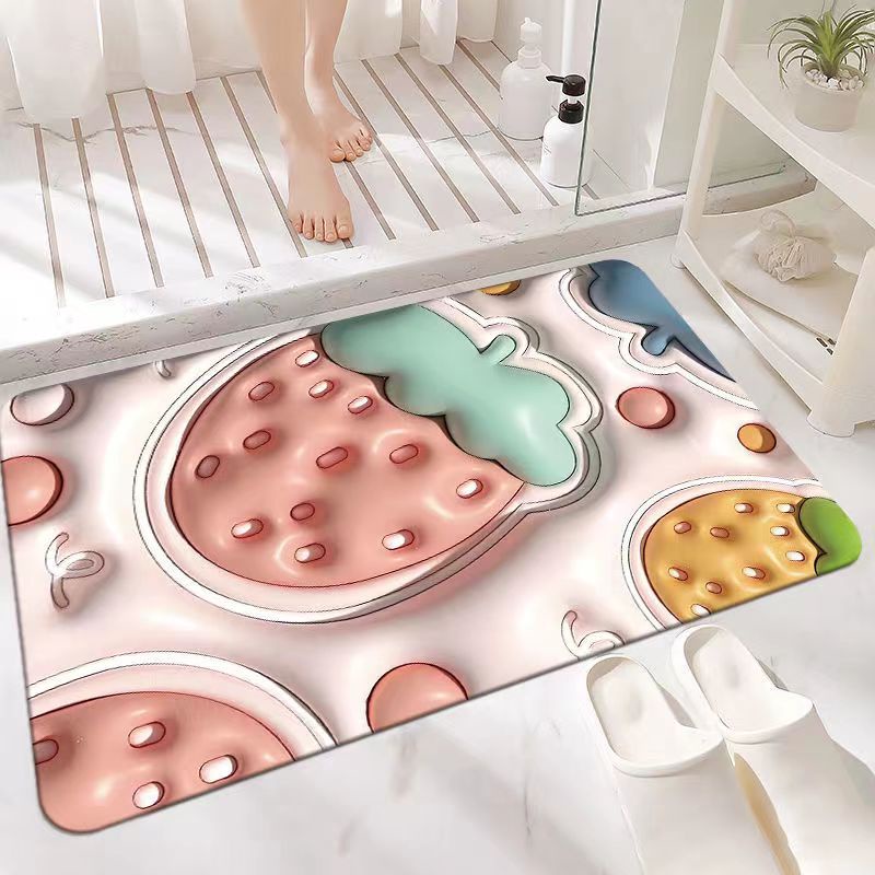 (Visual Arts) Floor Mats 3D Printed Non Slip Door Mats Cartoon Bathroom ...