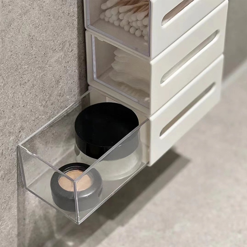 Two-way Drawer Clear Storage Boxes / Wall Hanging Nail-Free Space ...