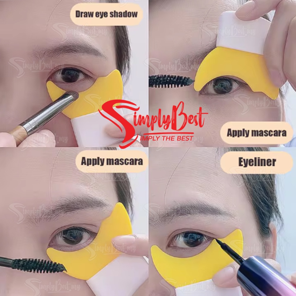SIMPLYBEST Eye Stencil Makeup Tool Eyelash Shield Mascara Applicator ...
