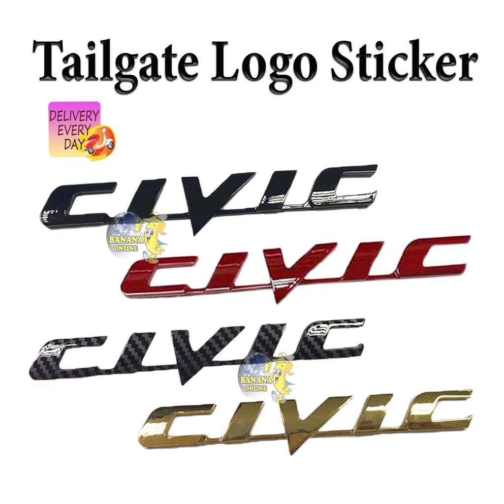 HONDA CIVIC Letter Logo Car Auto Emblem Rear Badge Sticker Decal ...