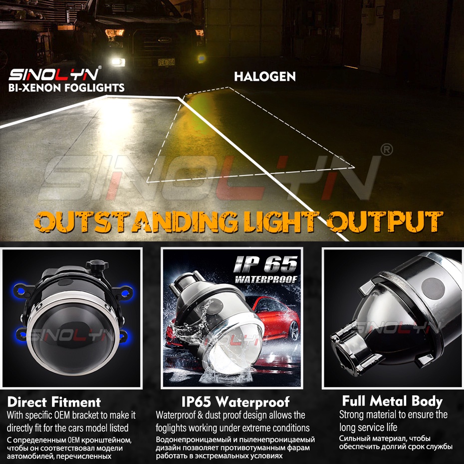 2pcs Bixenon Projector Lens Fog Lamp Spot Light H11 HID For Perodua Axia 2014-2016 G Spec/E Spec ...