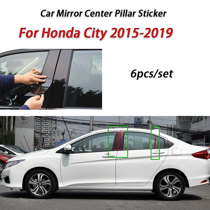 Honda City Glossy Black Car Door Window Center Column B C Pillar Post ...