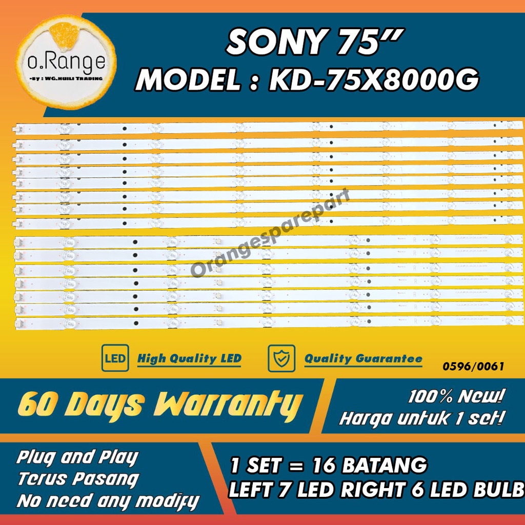 KD-75X8000G SONY 75" LED TV BACKLIGHT(LAMPU TV) SONY 75 INCH LED TV ...