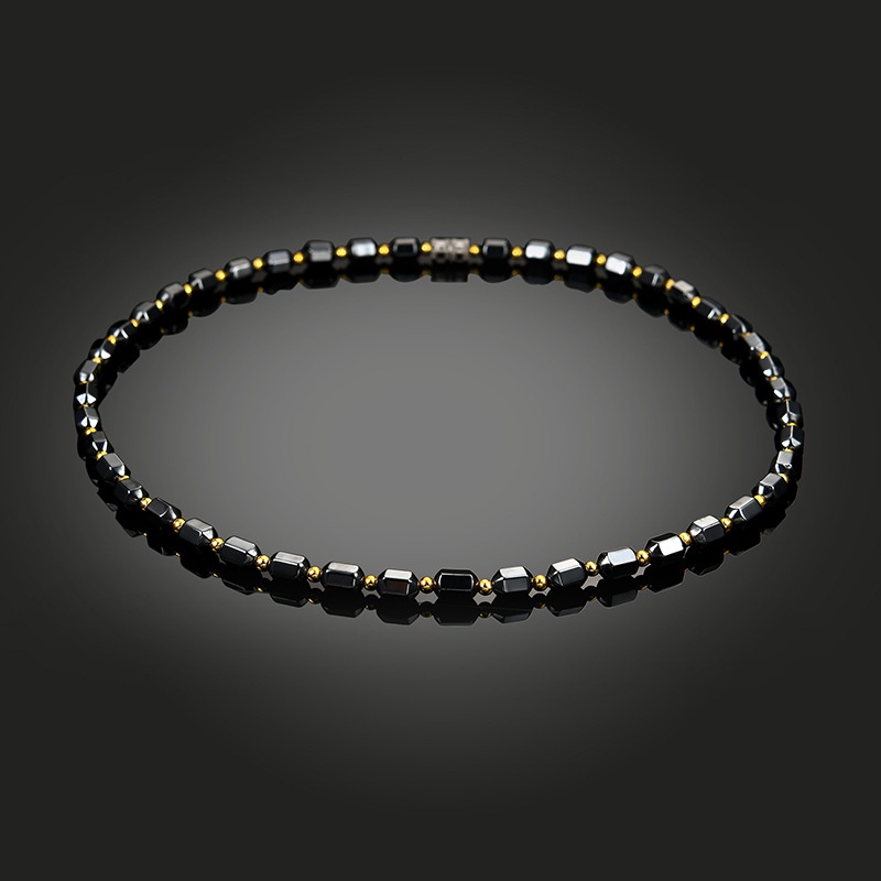 Terahertz Magnetic Stone Energy Collar Necklace 18K Gold Plated Beads ...