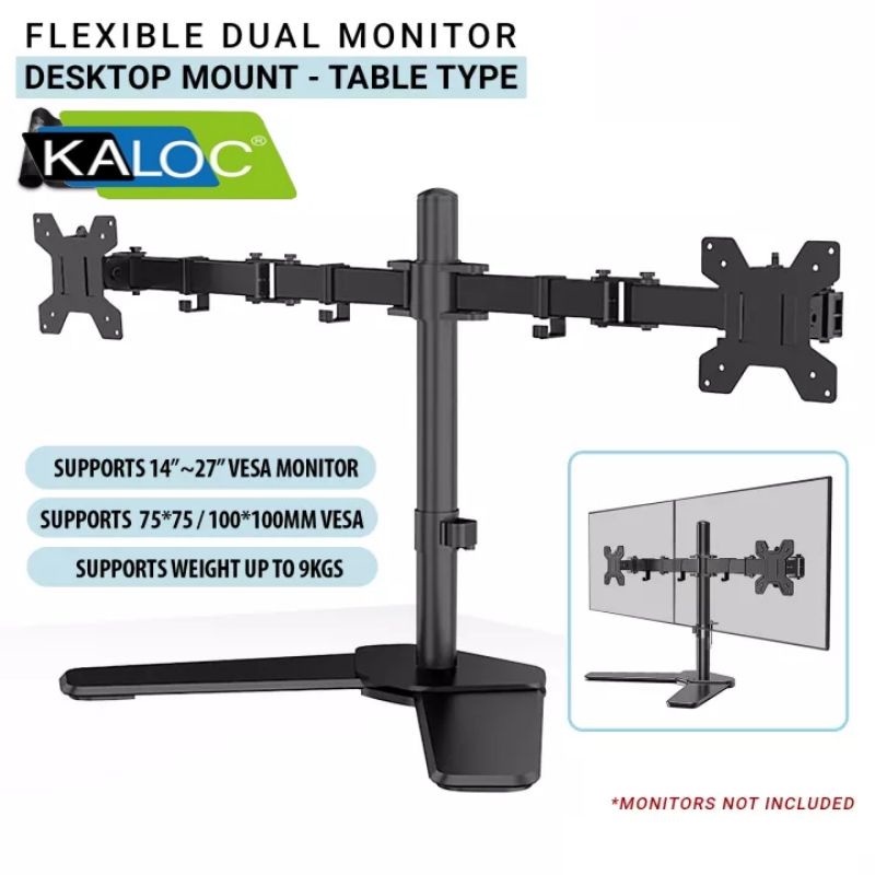 Kaloc Premium Dual-Monitor Steel Articulating Monitor Mount | Shopee ...