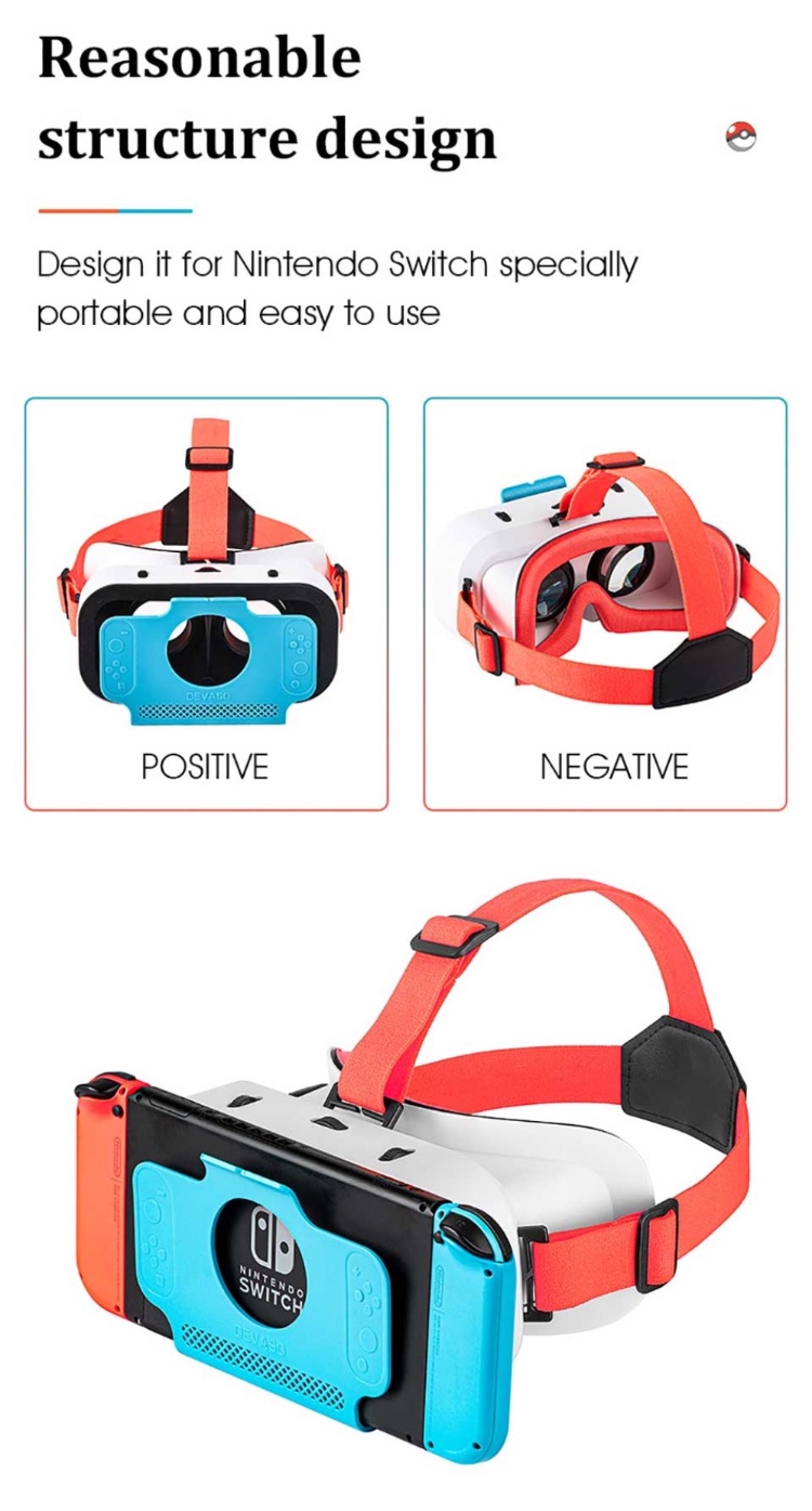 VR Headset for Nintendo Switch & Switch OLED 3D VR (Virtual Reality ...